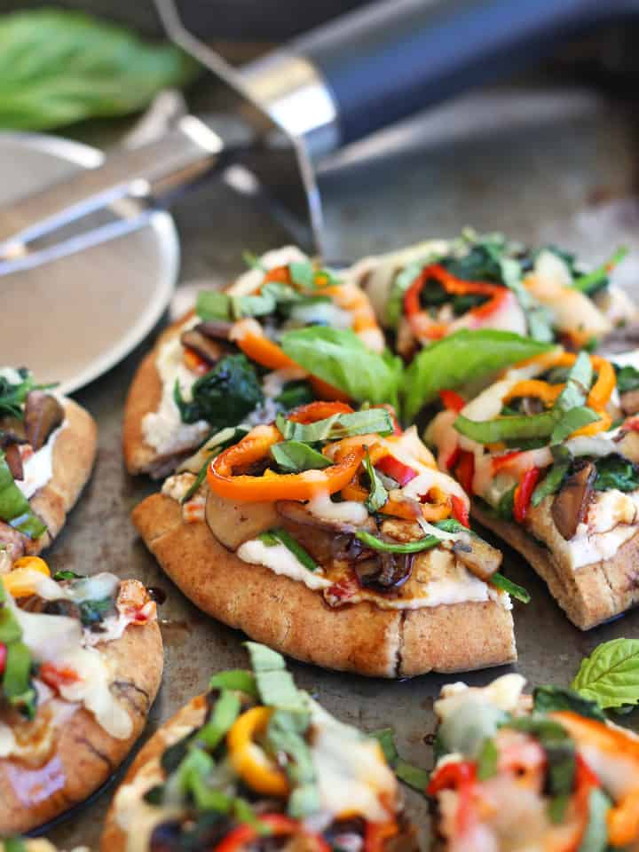 Veggie Pita Pizza Bites and The Casual Veggie Cookbook