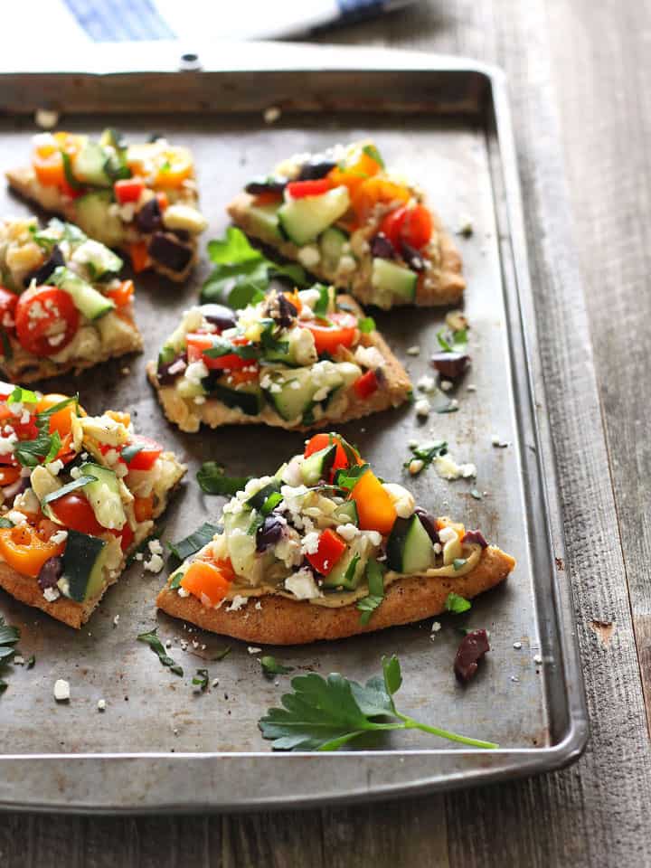 Veggie Hummus Flatbread